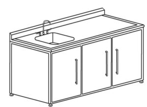 MESA CON FREGADERO DERECHO/IZQUIERDO Y GUARDA COMPRESORA - D N M