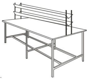 MESA PARA ENSAMBLE CON REPISA INTERMEDIA - D N M